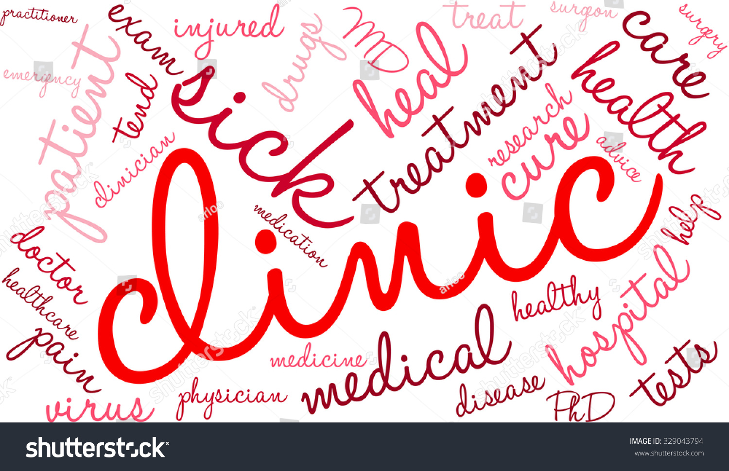 Clinic Word Cloud On White Background Stock Vector (Royalty Free ...
