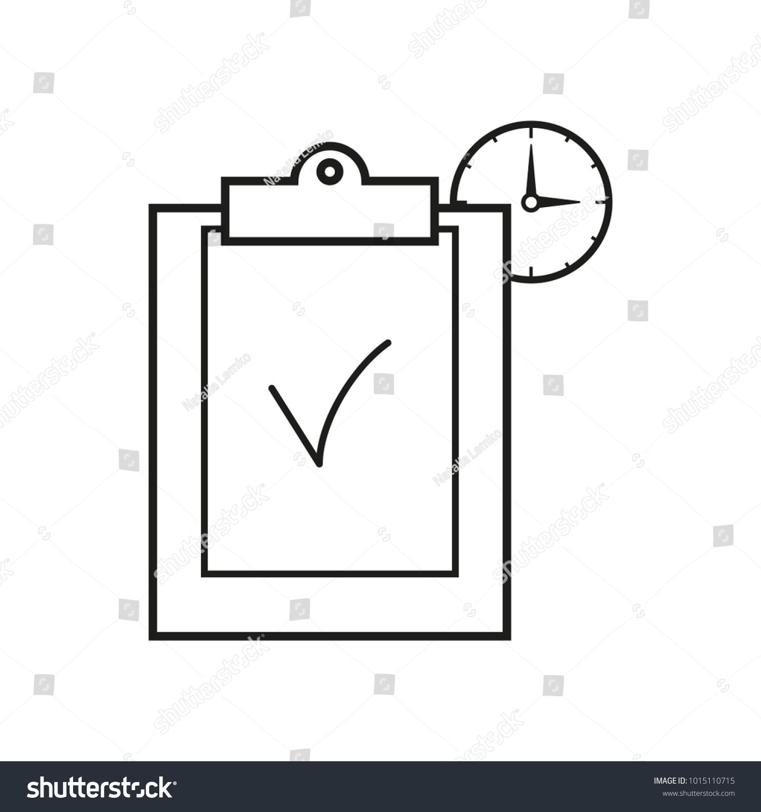 Clip Board Work Hours Icon Stock Vector (Royalty Free) 1015110715