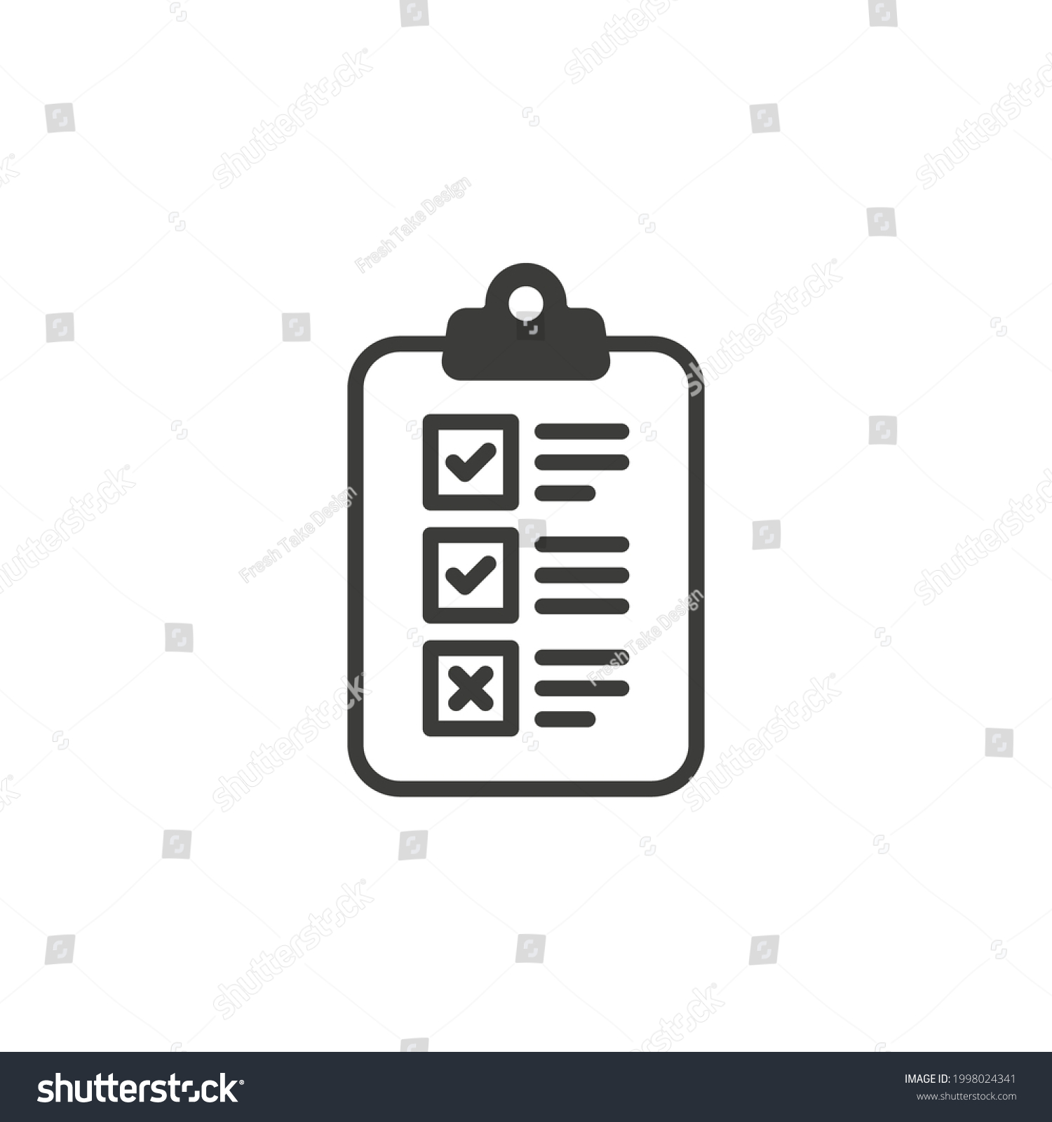 Clipboard Icon White Background Stock Vector (Royalty Free) 1998024341 ...