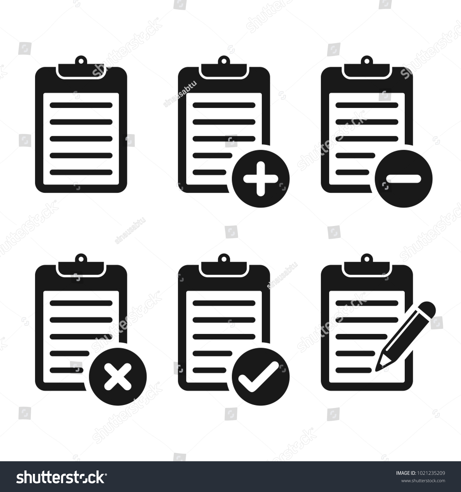 Clipboard Paper Icon Template Document Logo Stock Vector (Royalty Free ...