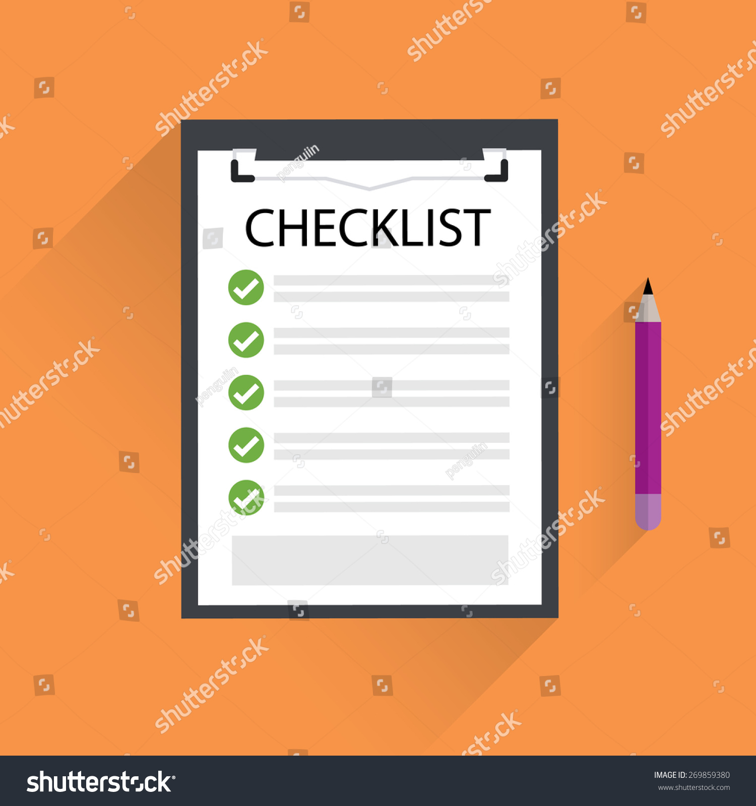Clipboard Checklist Stock Vector (Royalty Free) 269859380