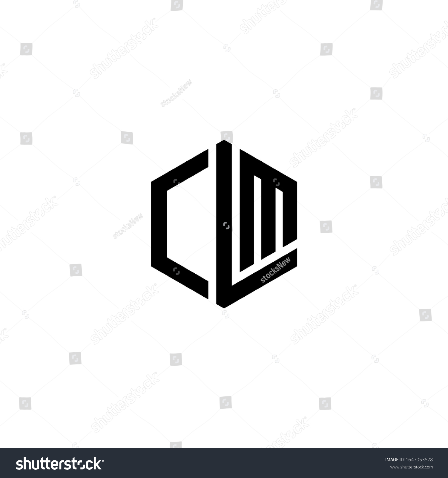 Clm Letter Logo Design Polygon Monogram Stock Vector (Royalty Free ...
