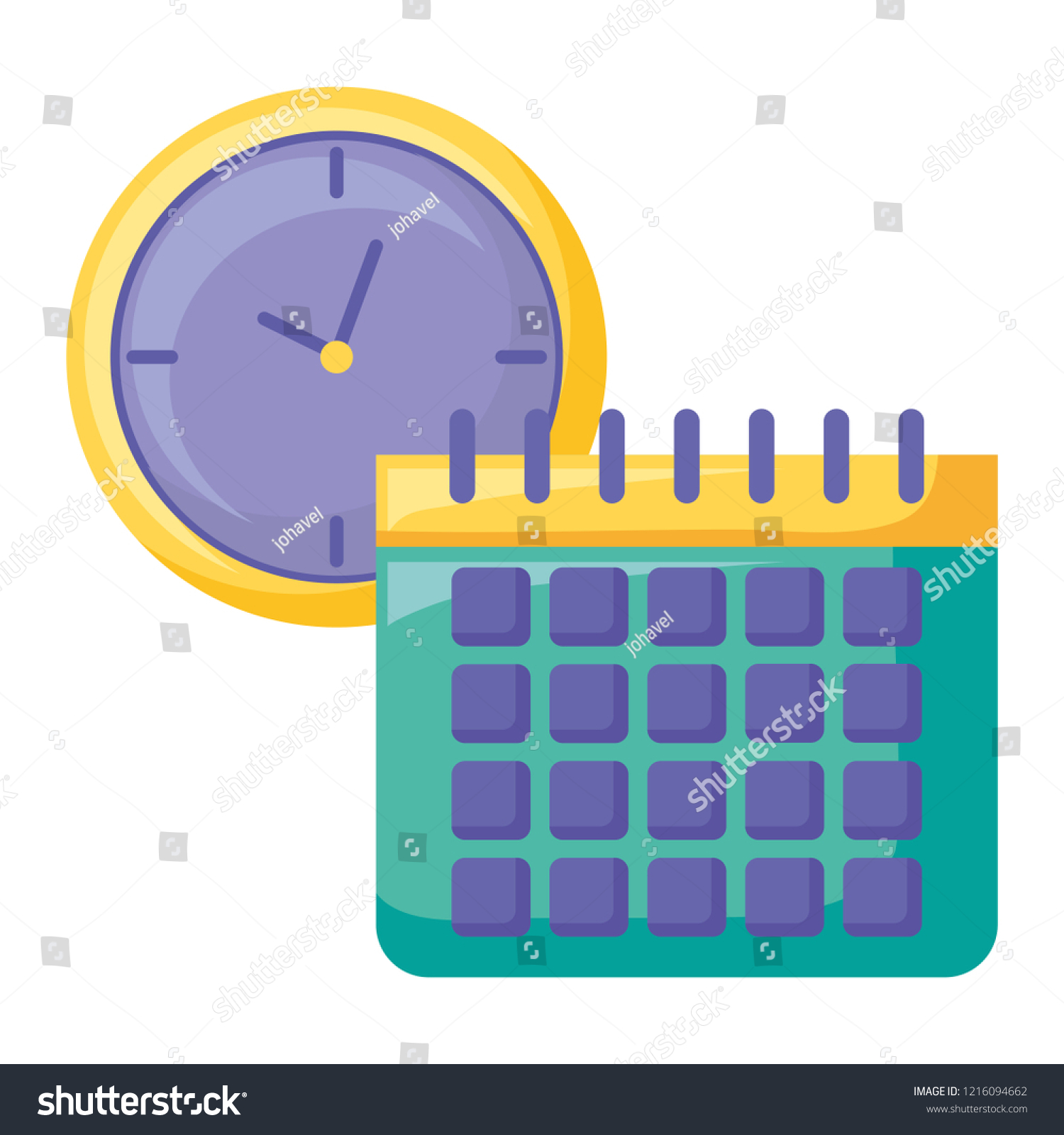 Clock Calendar Design Stock Vector (Royalty Free) 1216094662 | Shutterstock