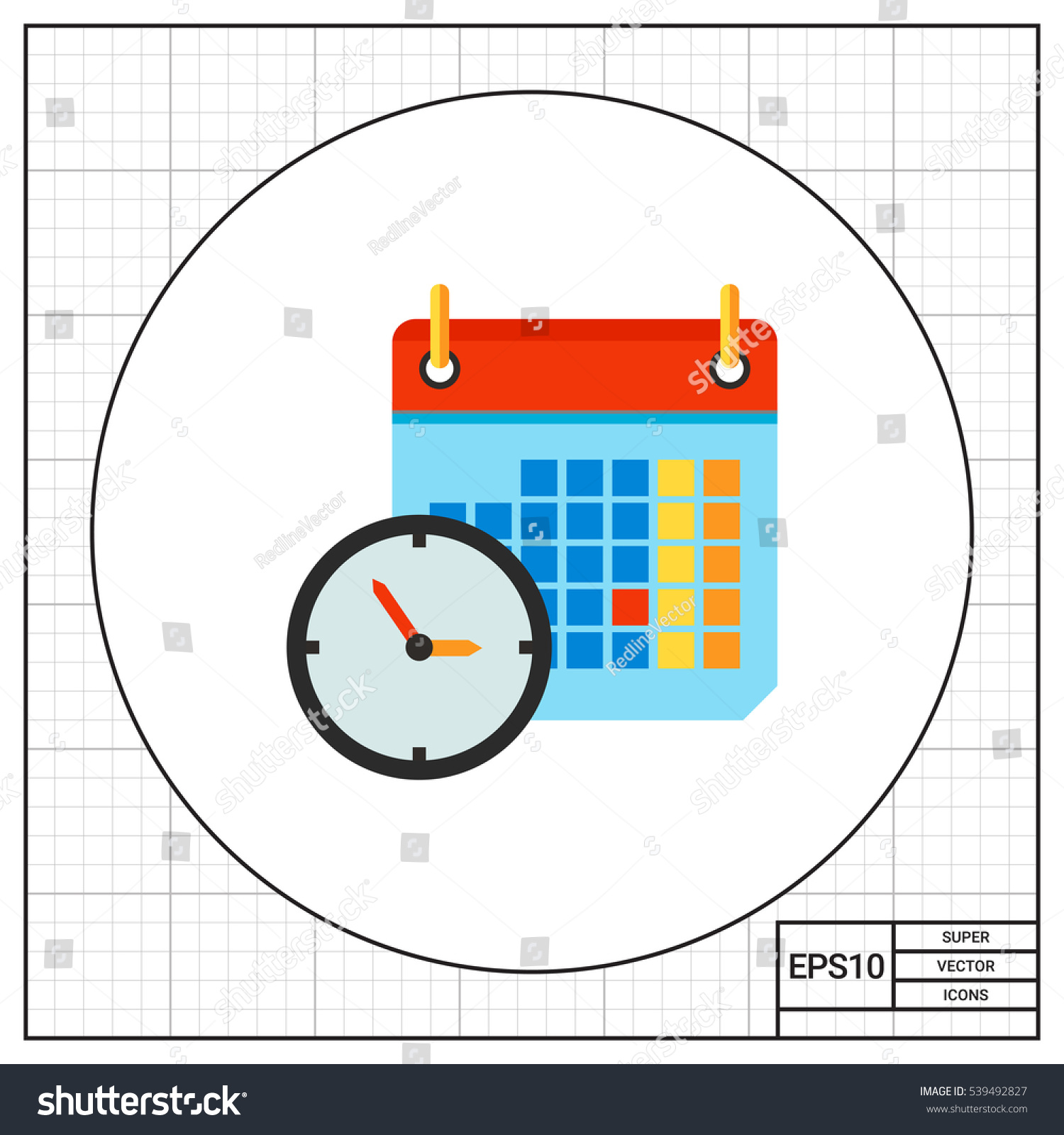 Clock Calendar Icon Stock Vector (Royalty Free) 539492827 | Shutterstock