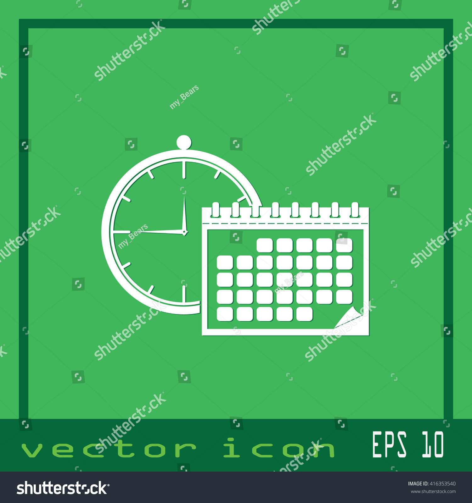 Clock Calendar Icon Stock Vector (Royalty Free) 416353540 | Shutterstock