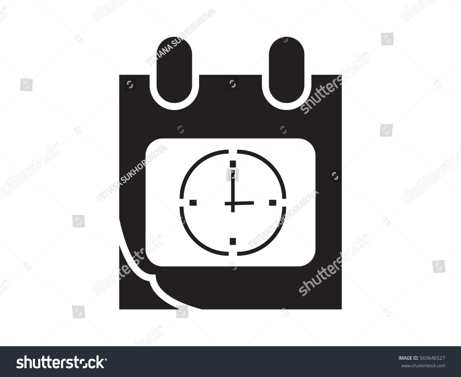 Clock Calendar Icon Eps10 Vector Illustration Stock Vector (Royalty ...