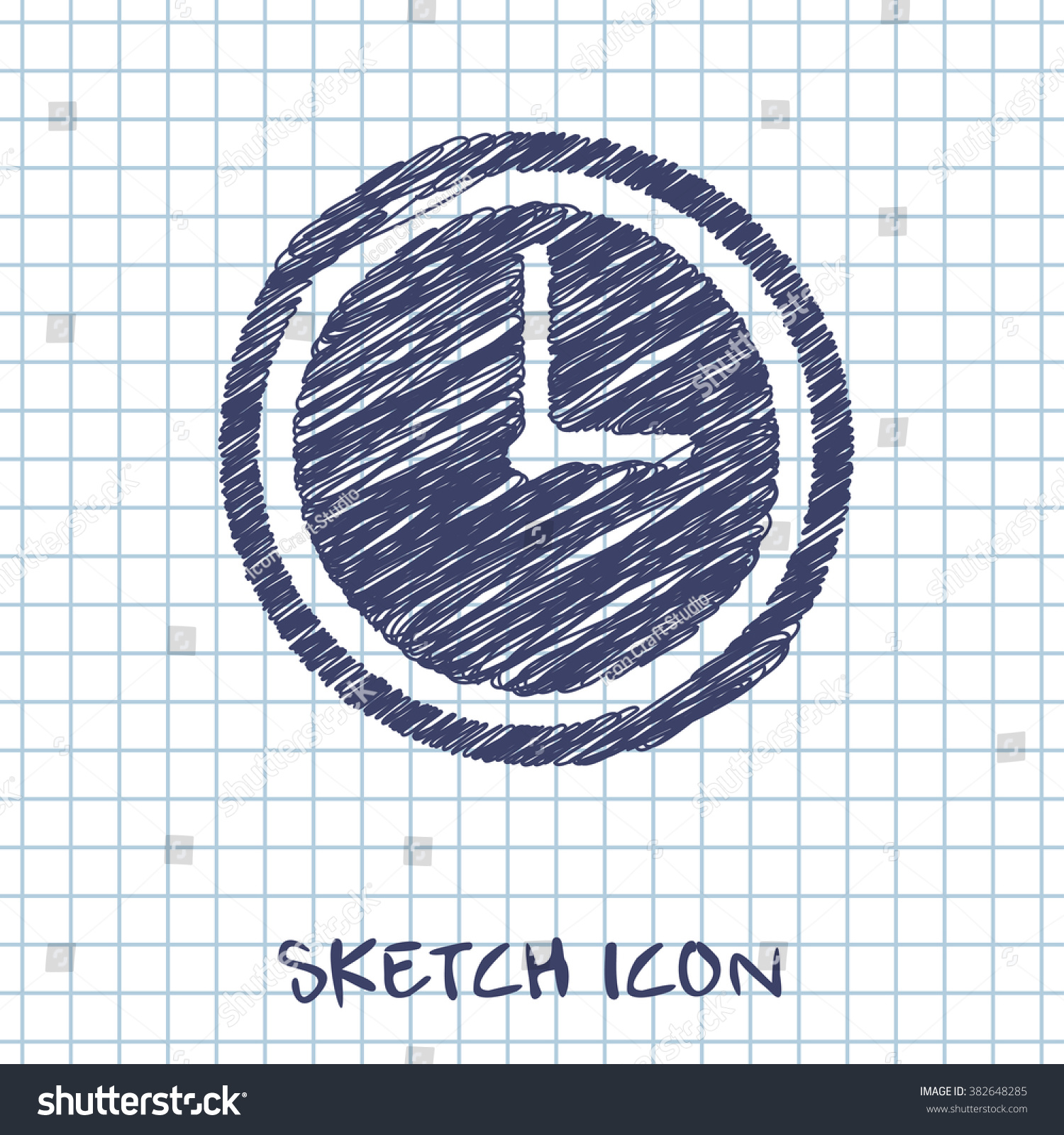 Clock Face Vector Doodle Icon Sketch Stock Vector (Royalty Free) 382648285
