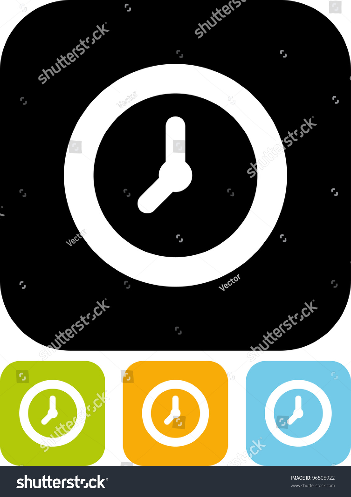 Clock Face Vector Icon Isolated Stock Vector (Royalty Free) 96505922