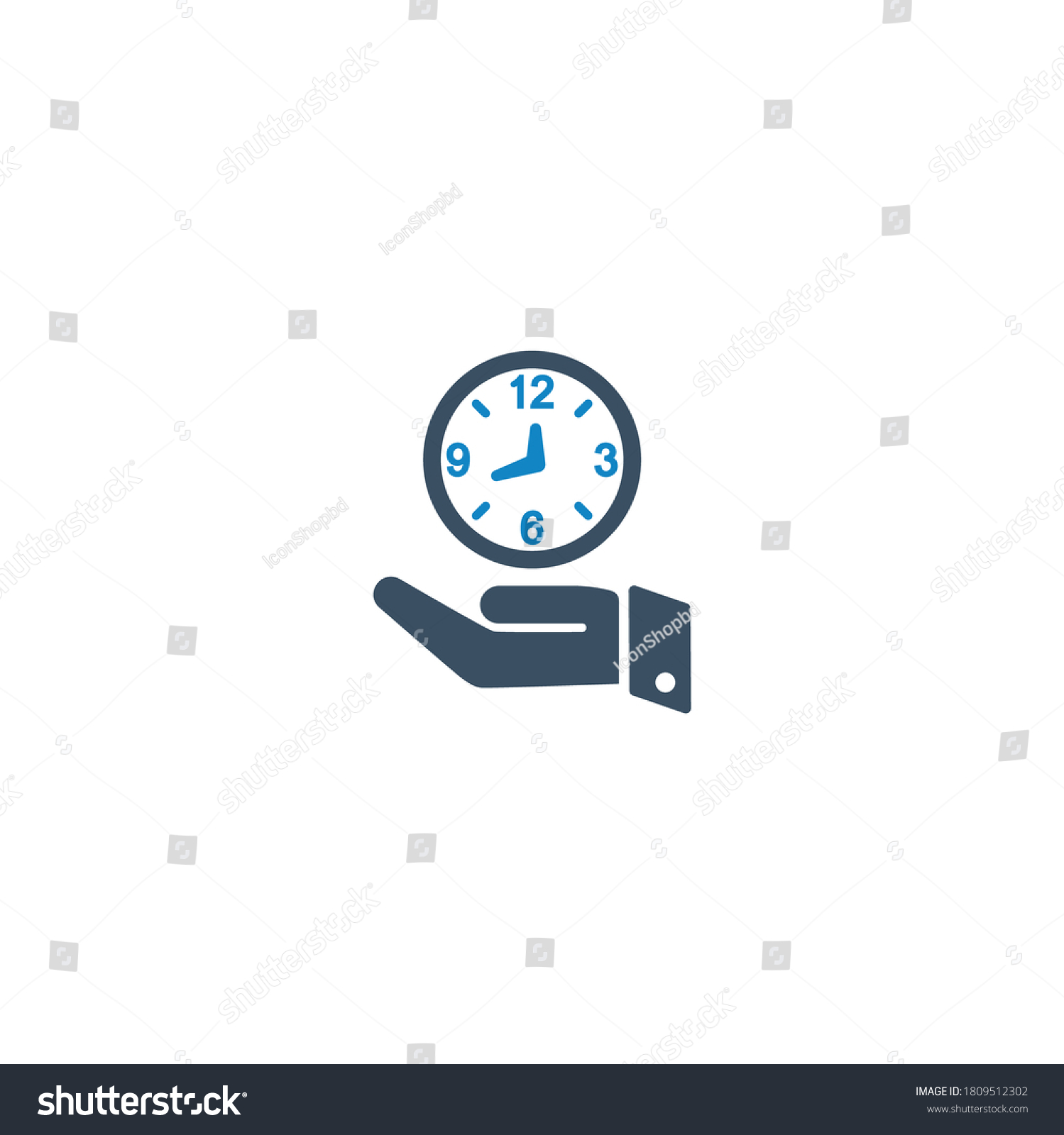 Clock Hand Time Management Icon Vector Stock Vector (Royalty Free ...