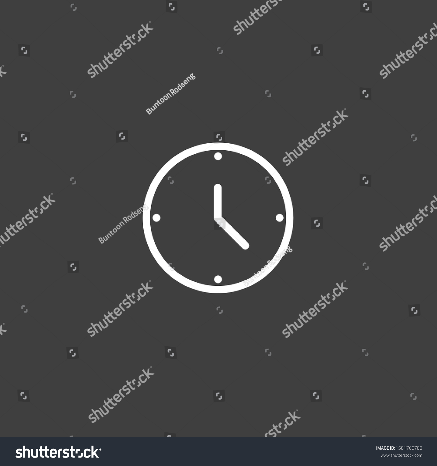 Clock Icon Clock Time Symbol Flat Stock Vector (Royalty Free ...