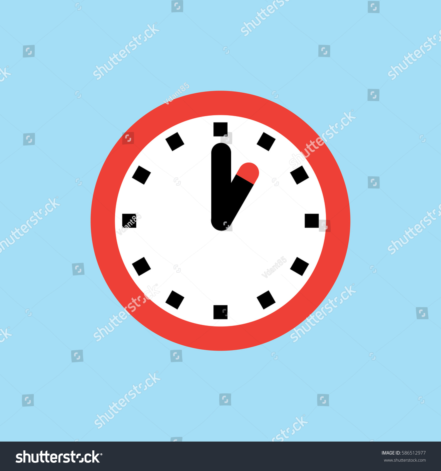 Clock Icon 1 Oclock Vector Illustration Stock Vector (Royalty Free ...