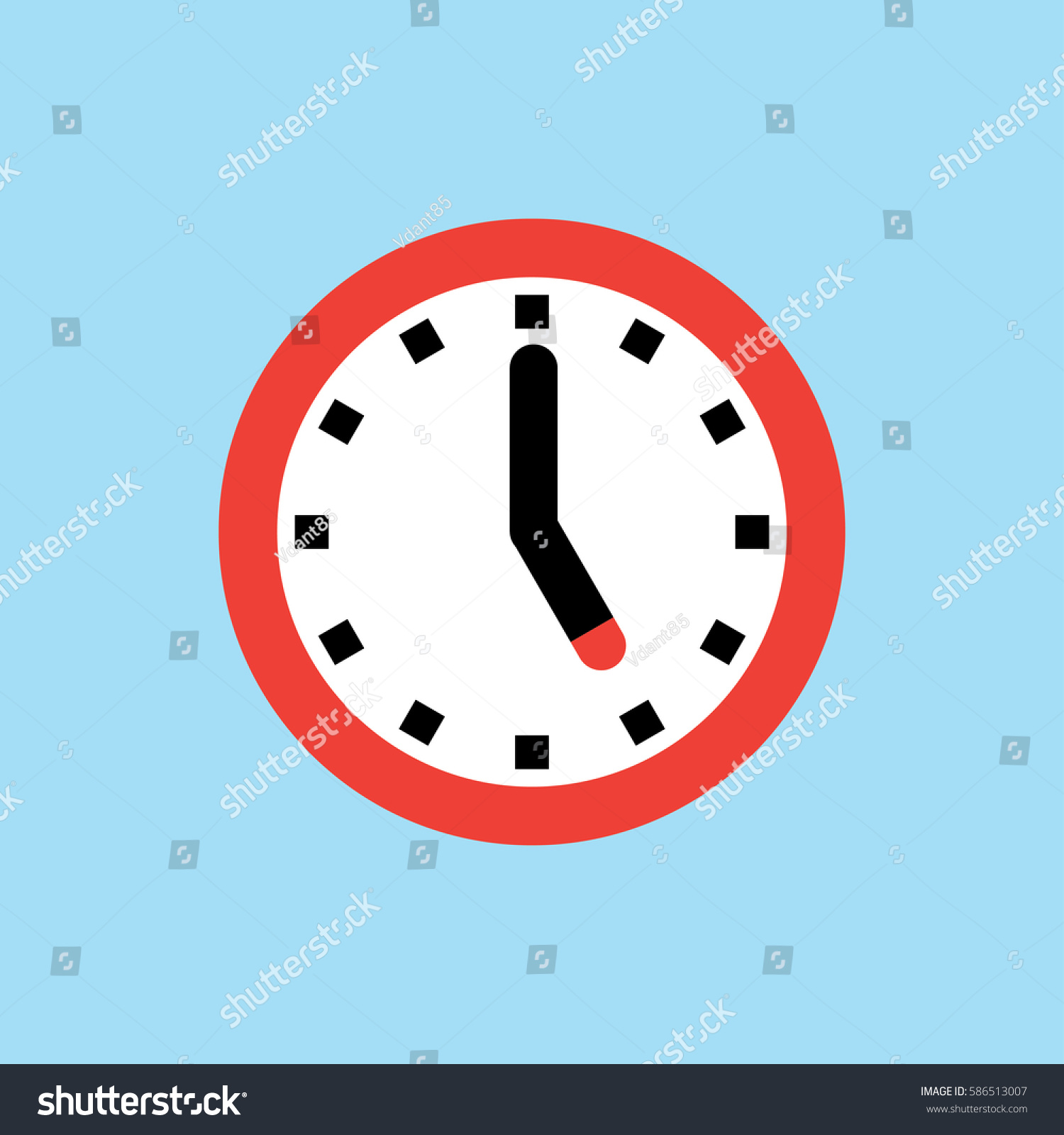 Clock Icon 5 Oclock Vector Illustration Stock Vector (Royalty Free ...