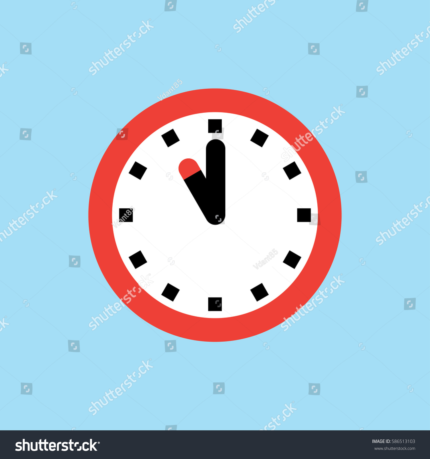 Clock Icon 11 Oclock Vector Illustration Stock Vector (Royalty Free ...