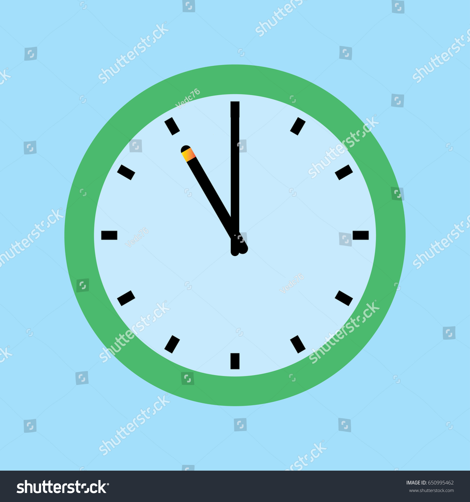 Clock Icon 11 Oclock Vector Illustration Stock Vector (Royalty Free ...