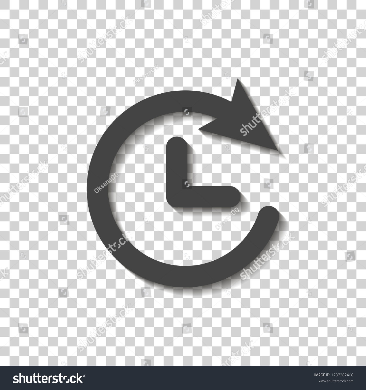 Clock Icon On Transparent Background Flat Stock Vector (Royalty Free ...