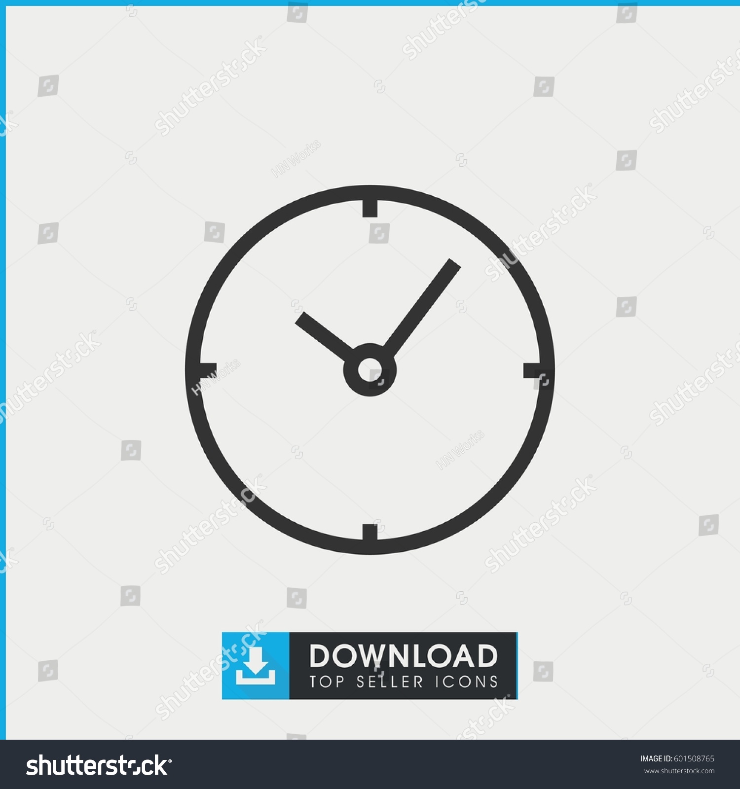 Clock Icon Simple Outline Clock Vector Stock Vector (Royalty Free ...