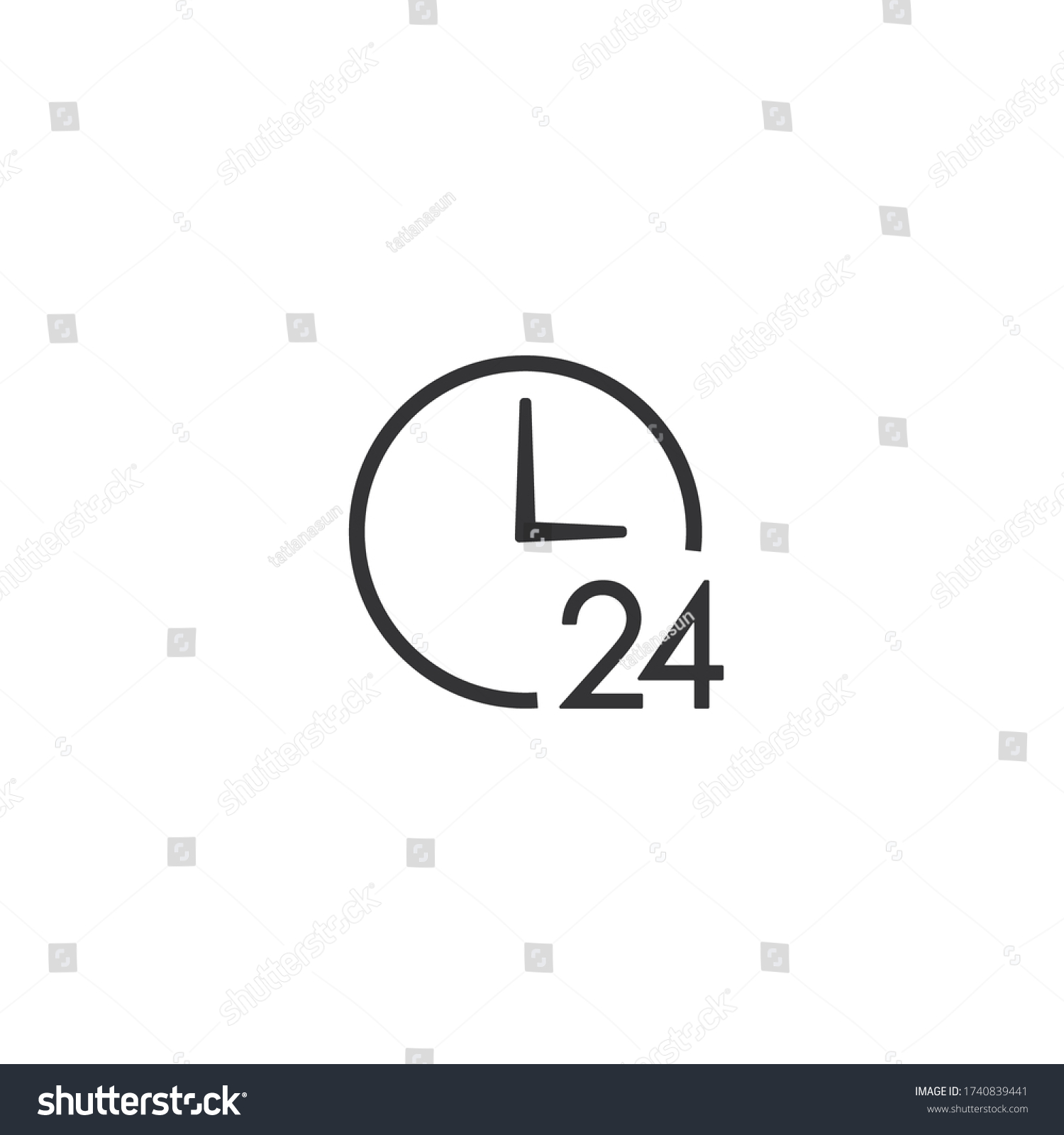 Clock 24 Icon Time Symbol Vector Stock Vector (Royalty Free) 1740839441 ...