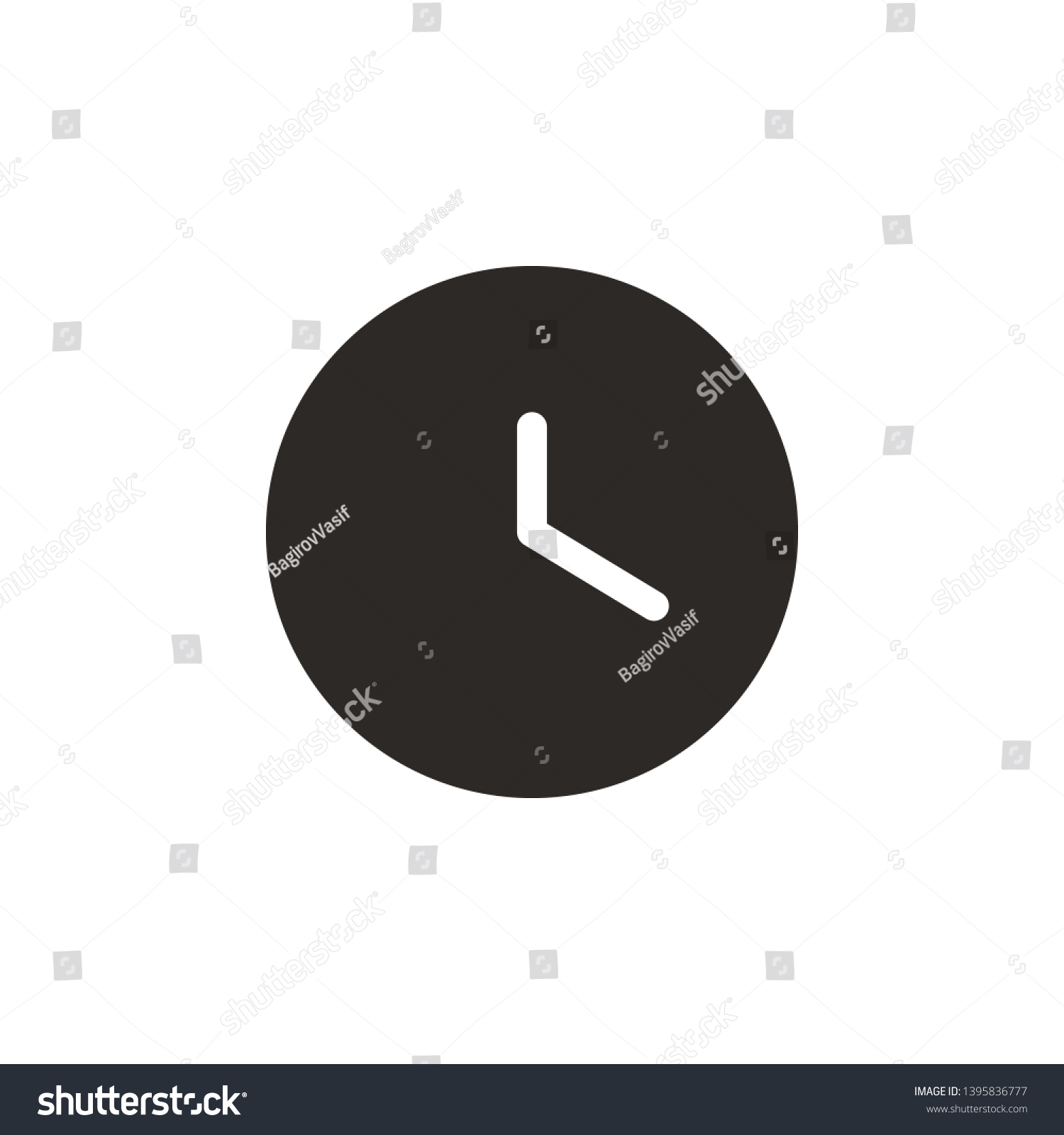 Clock Icon Vector Simple Element Illustration Stock Vector (Royalty ...