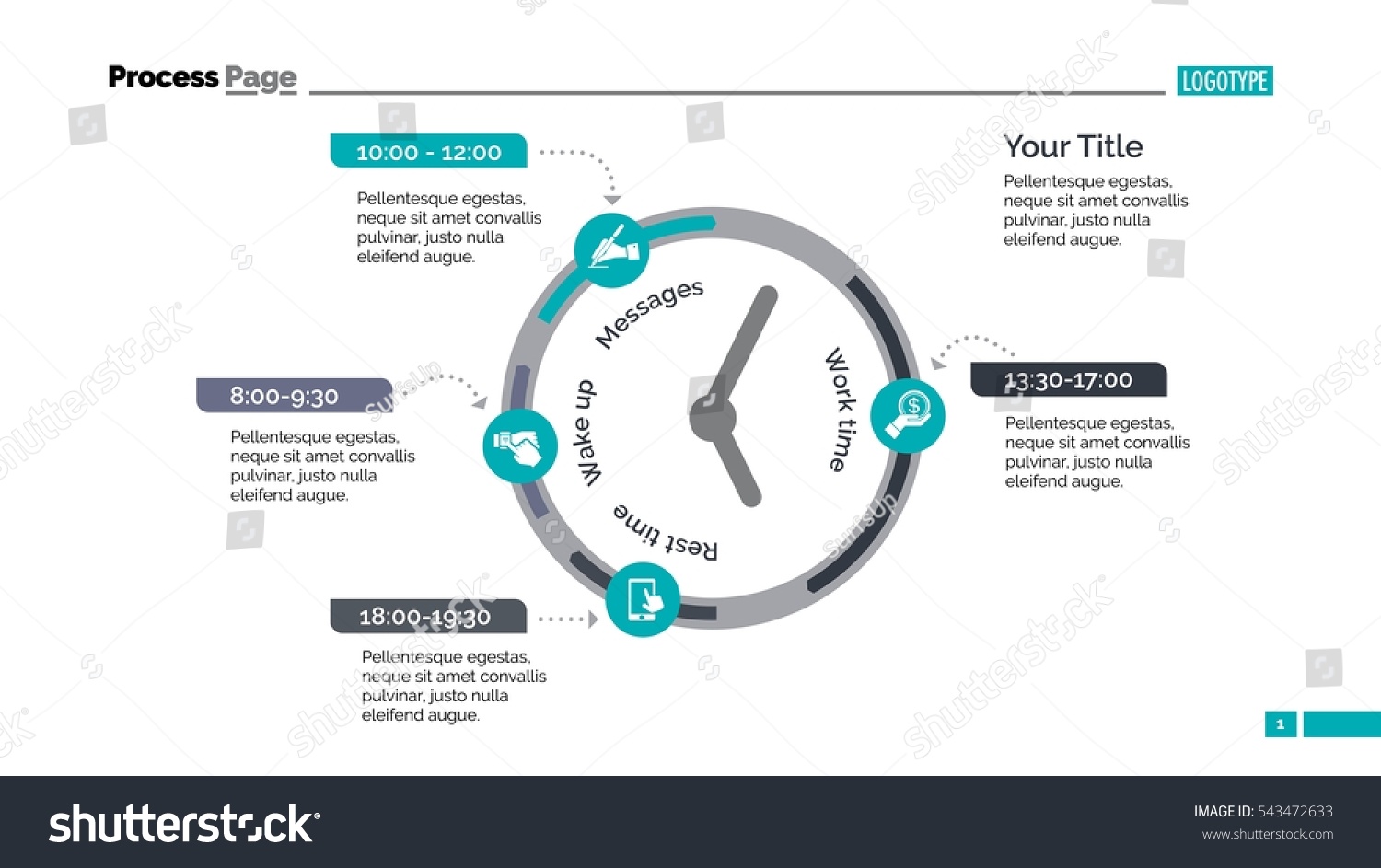 Clock Infographic Diagram Slide Template: เวกเตอร์สต็อก (ปลอดค่า ...