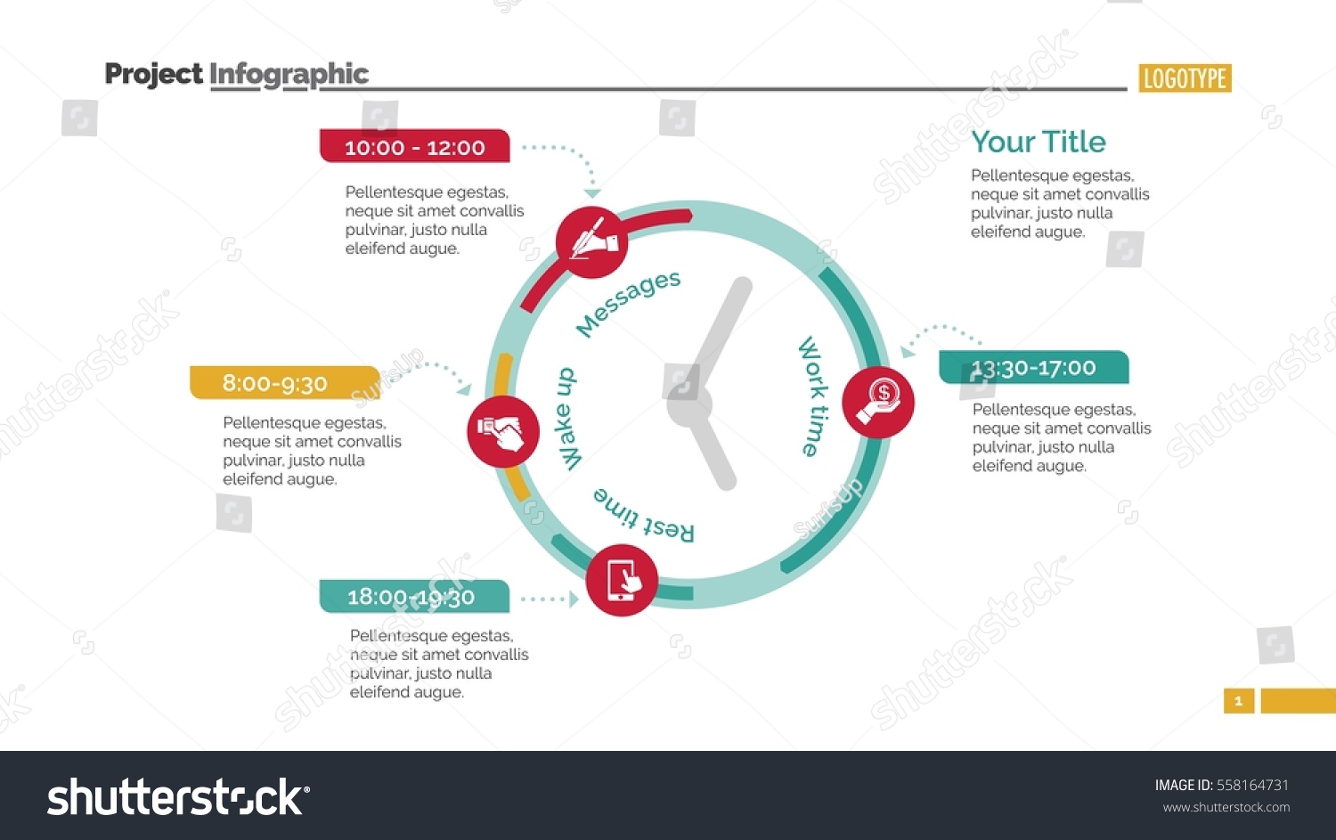 Clock Infographic Diagram Slide Template Stock Vector (Royalty Free ...