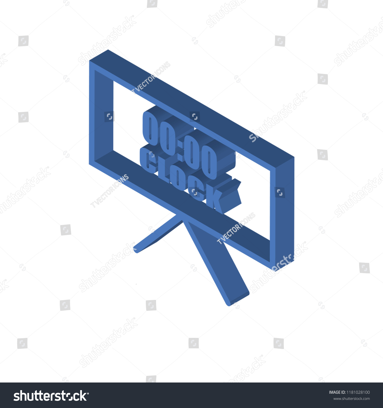 Clock Isometric Left Top View 3d Stock Vector (Royalty Free) 1181028100