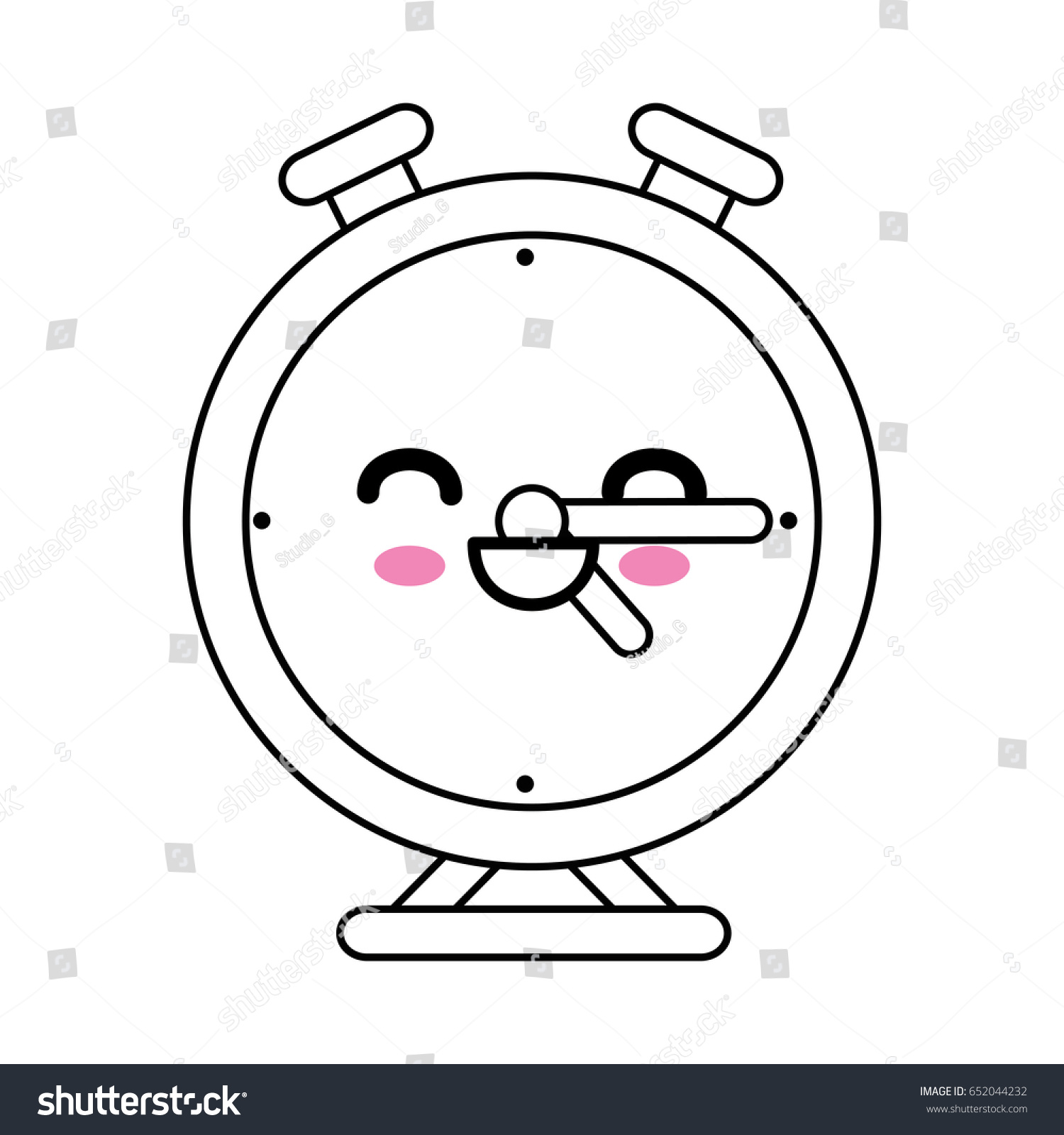 Clock Kawaii Cartoon Stock Vector (Royalty Free) 652044232 | Shutterstock