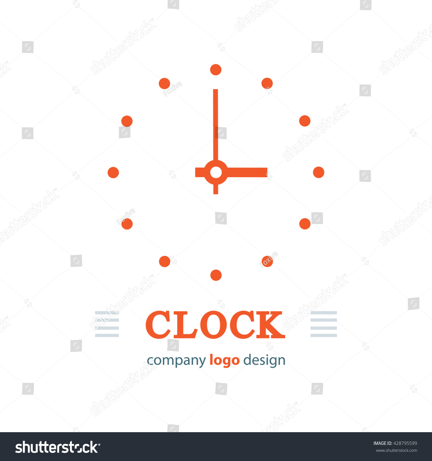 Clock Logo Design Orange Color Stock Vector (Royalty Free) 428795599 ...