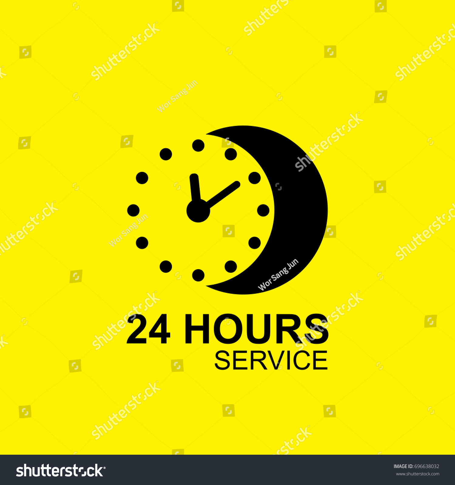 Clock Logo Design Vector 24 Hours Stock Vector (Royalty Free) 696638032