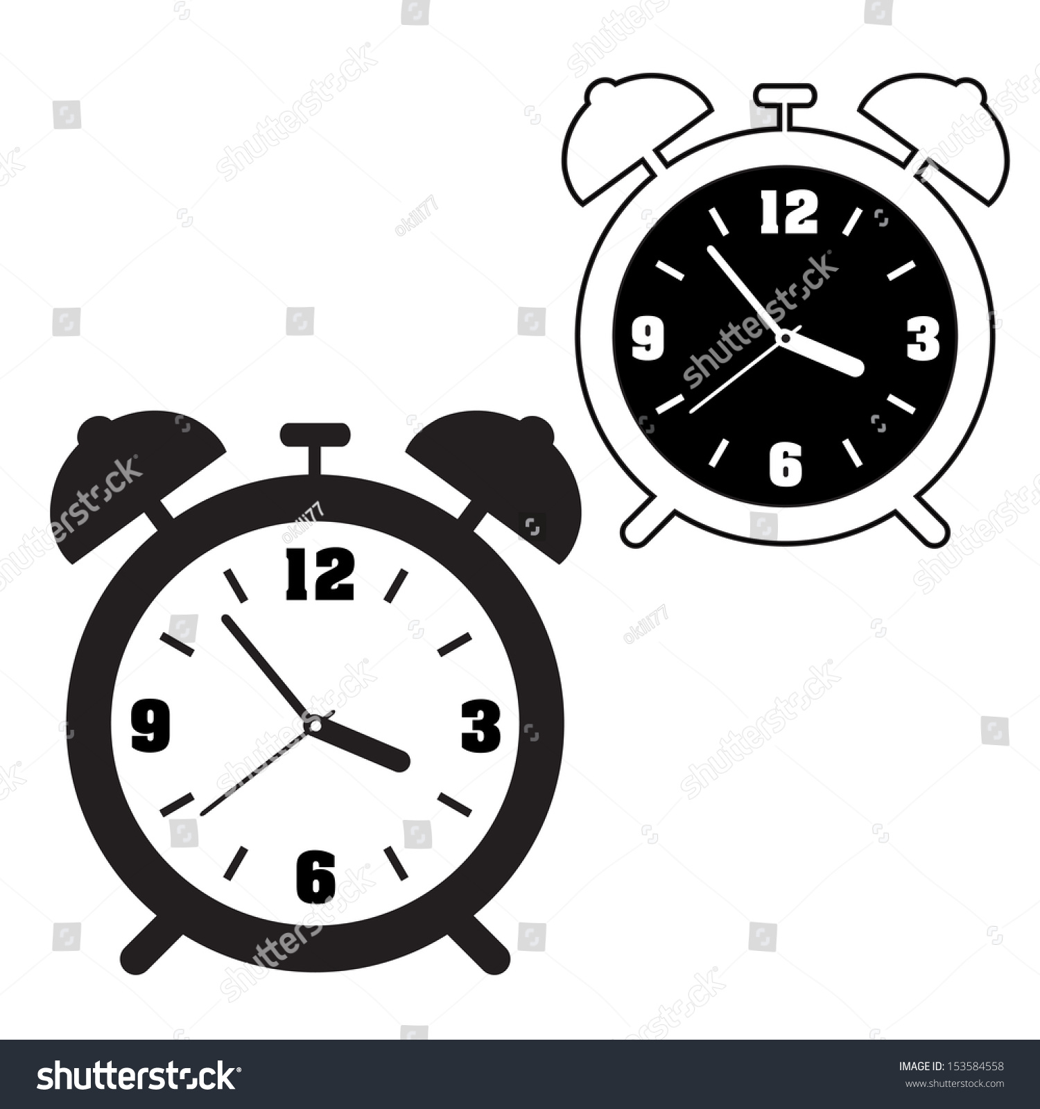 Clock Outline Silhouette Vector Stock Vector (Royalty Free) 153584558