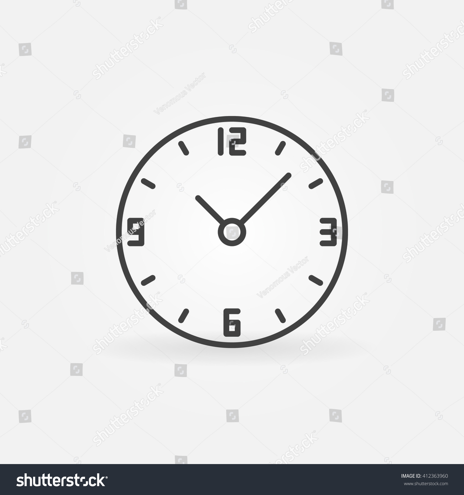 Clock Round Icon Vector Minimal Clock Stock Vector (Royalty Free ...