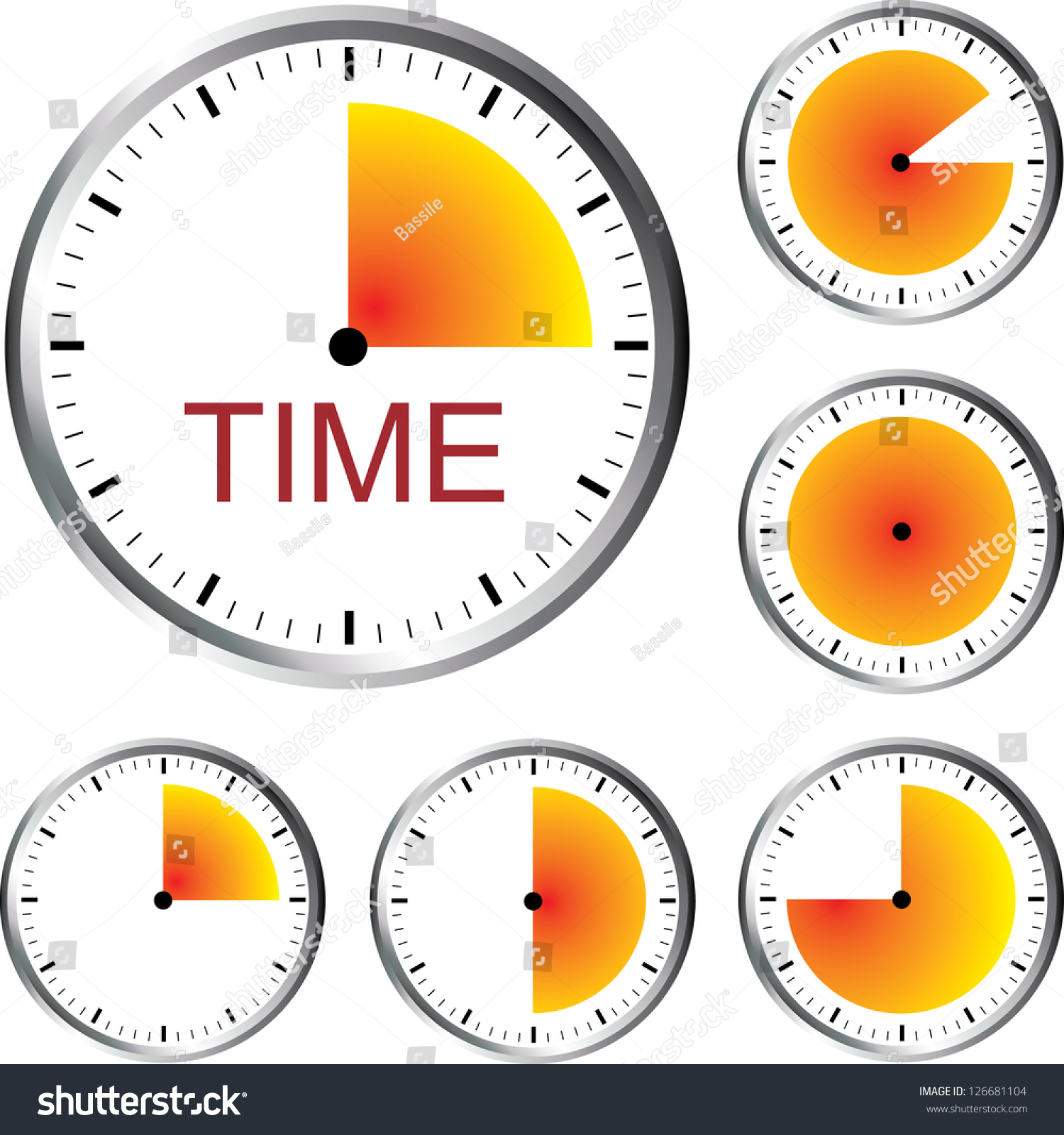 Clock Series Quarter Stock Vector Illustration 126681104 : Shutterstock