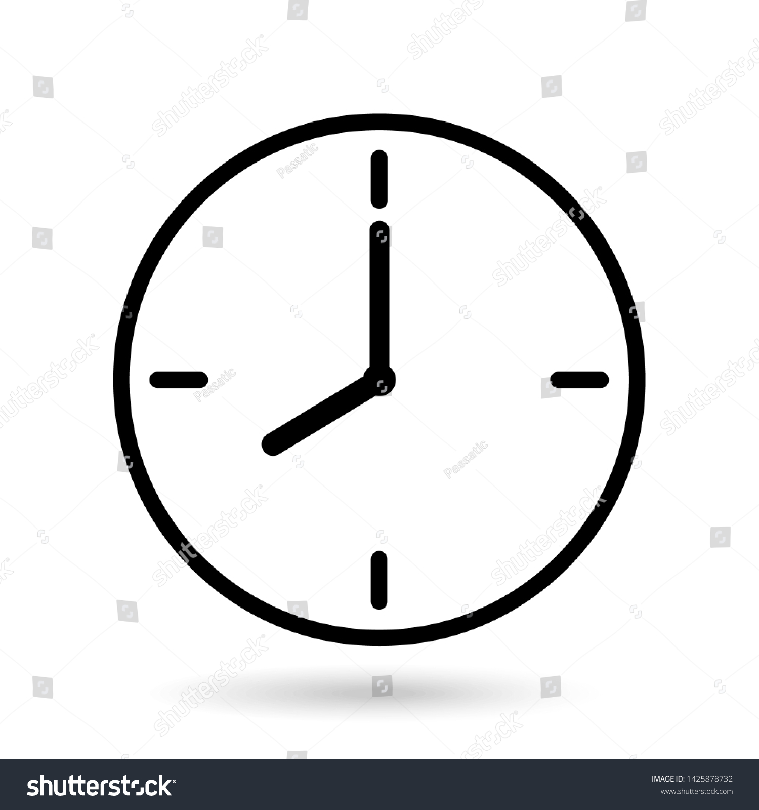 Clock Showing Hours Hours Isolated White Stock Vector (Royalty Free ...