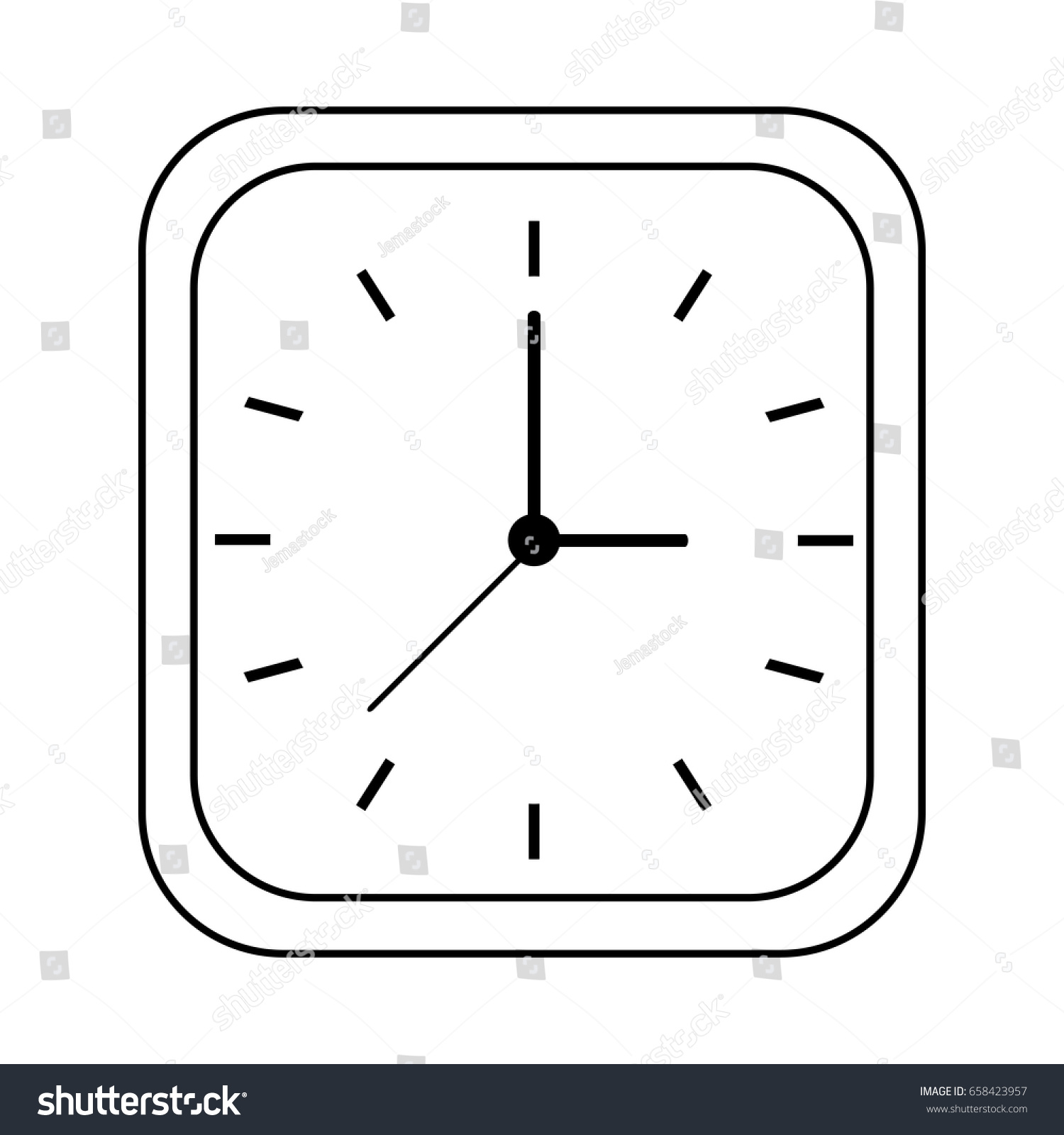 Clock Silhouette Illustration Stock Vector (Royalty Free) 658423957