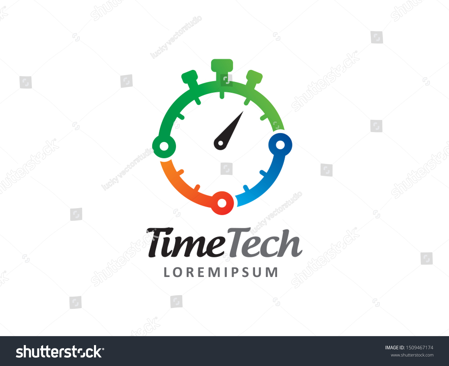 Clock Technology Logo Symbol Icon Template Stock Vector (Royalty Free ...