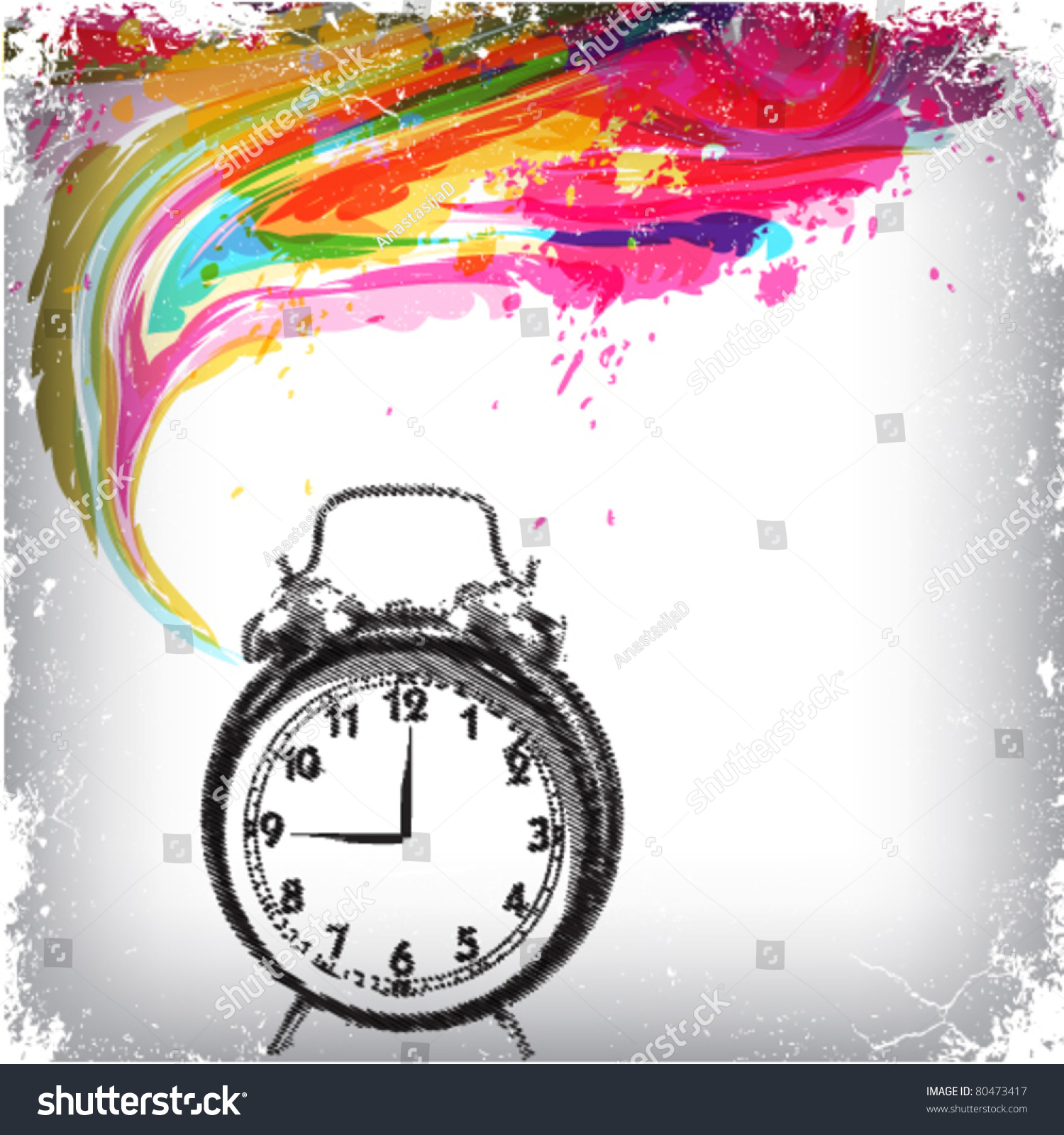 Clock Theme Grunge Background Time Concept Stock Vector 80473417 ...