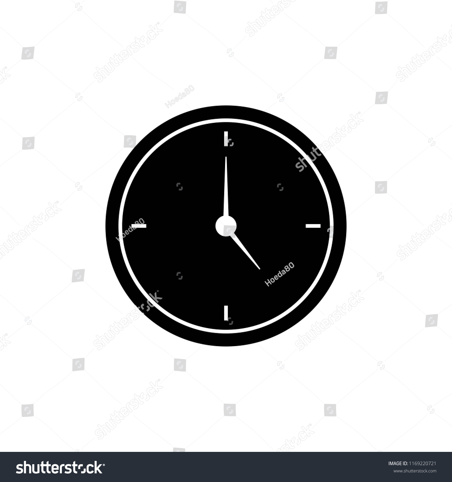 Clock Time Black Icon Vector Stock Vector (Royalty Free) 1169220721