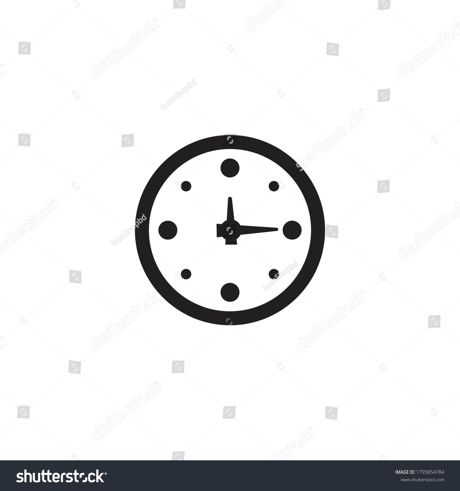 Clock Time Icon Black Vector Illustration Stock Vector (Royalty Free ...