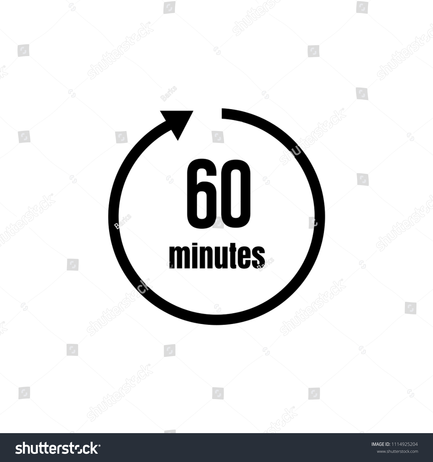 Clock Timer Time Passage Icon 60 Stock Vector (Royalty Free) 1114925204 ...