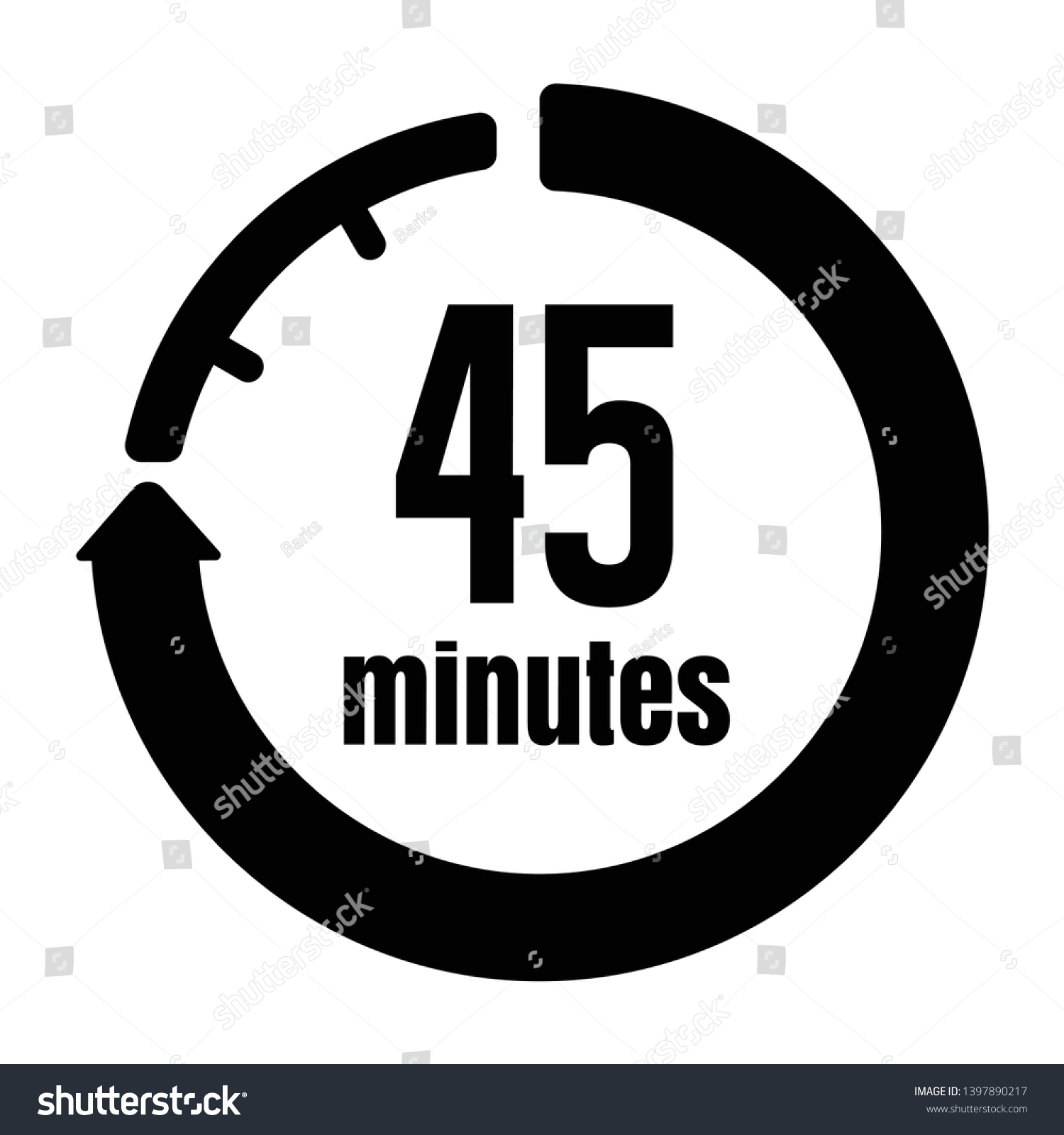 Clock Timer Time Passage Icon 45 Stock Vector (Royalty Free) 1397890217 ...