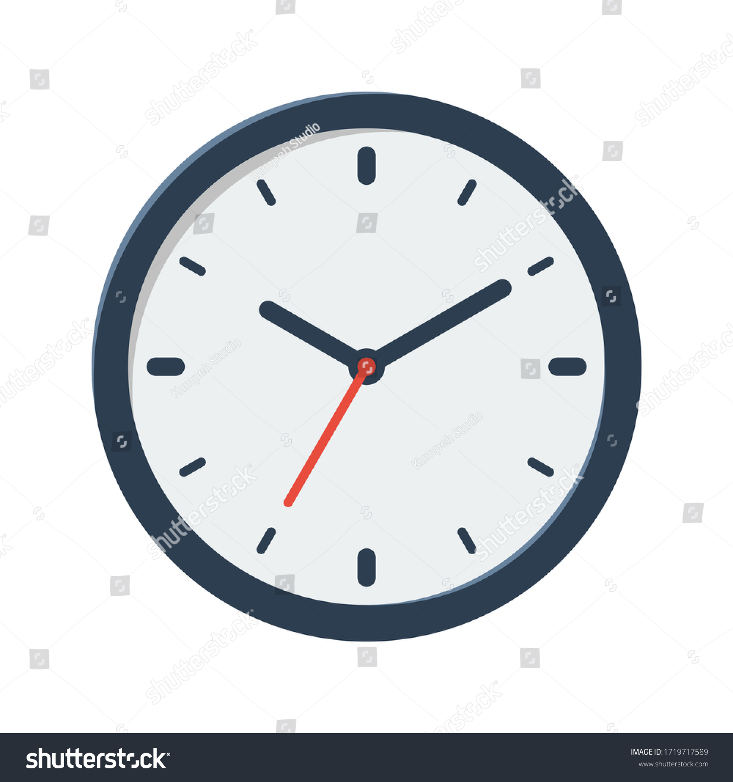 Clock Vector Flat Illustration Isolated On Stock Vector (Royalty Free ...
