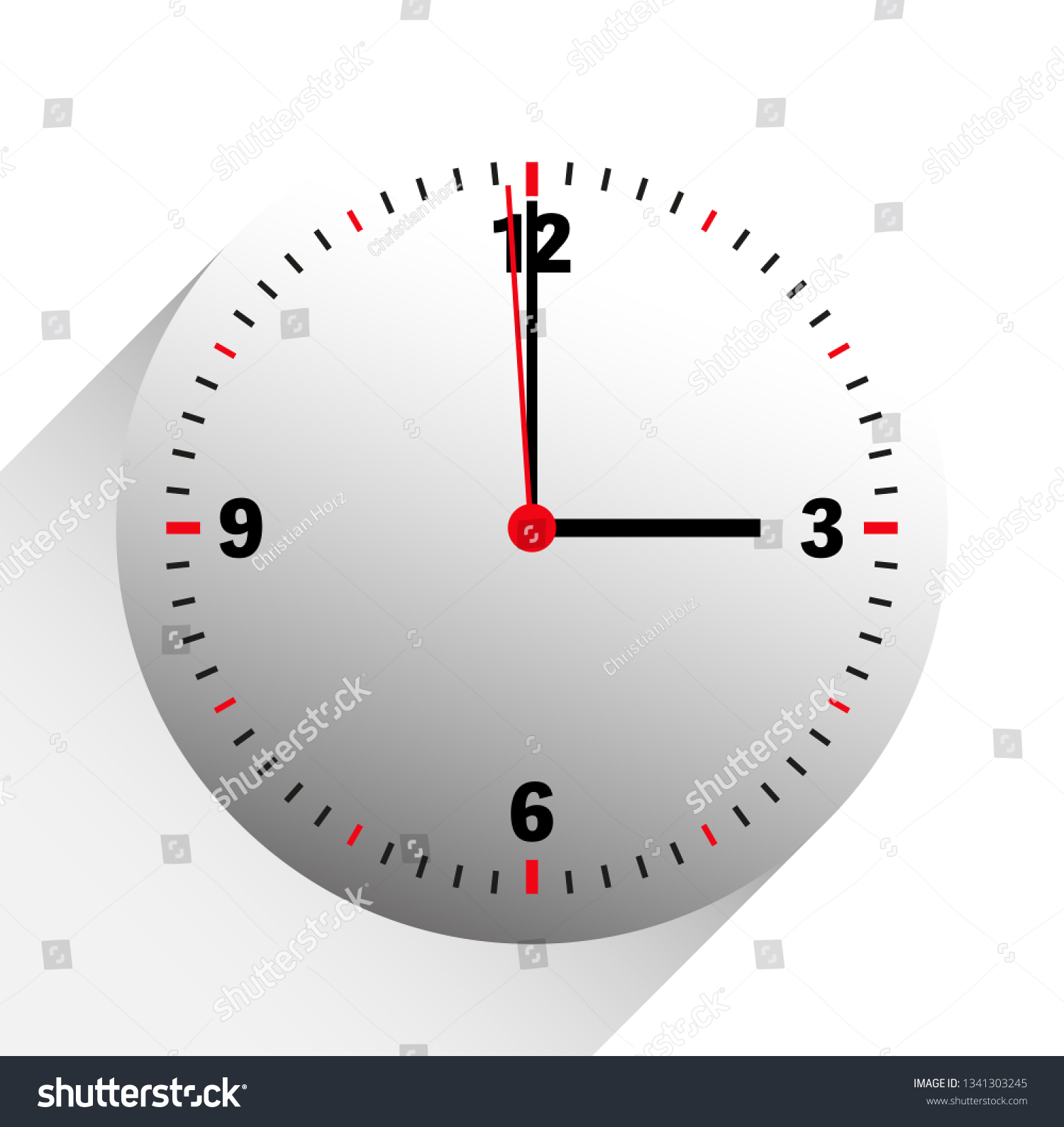 Clock Vector Illustration Showing 3 Oclock Stock Vector (Royalty Free ...