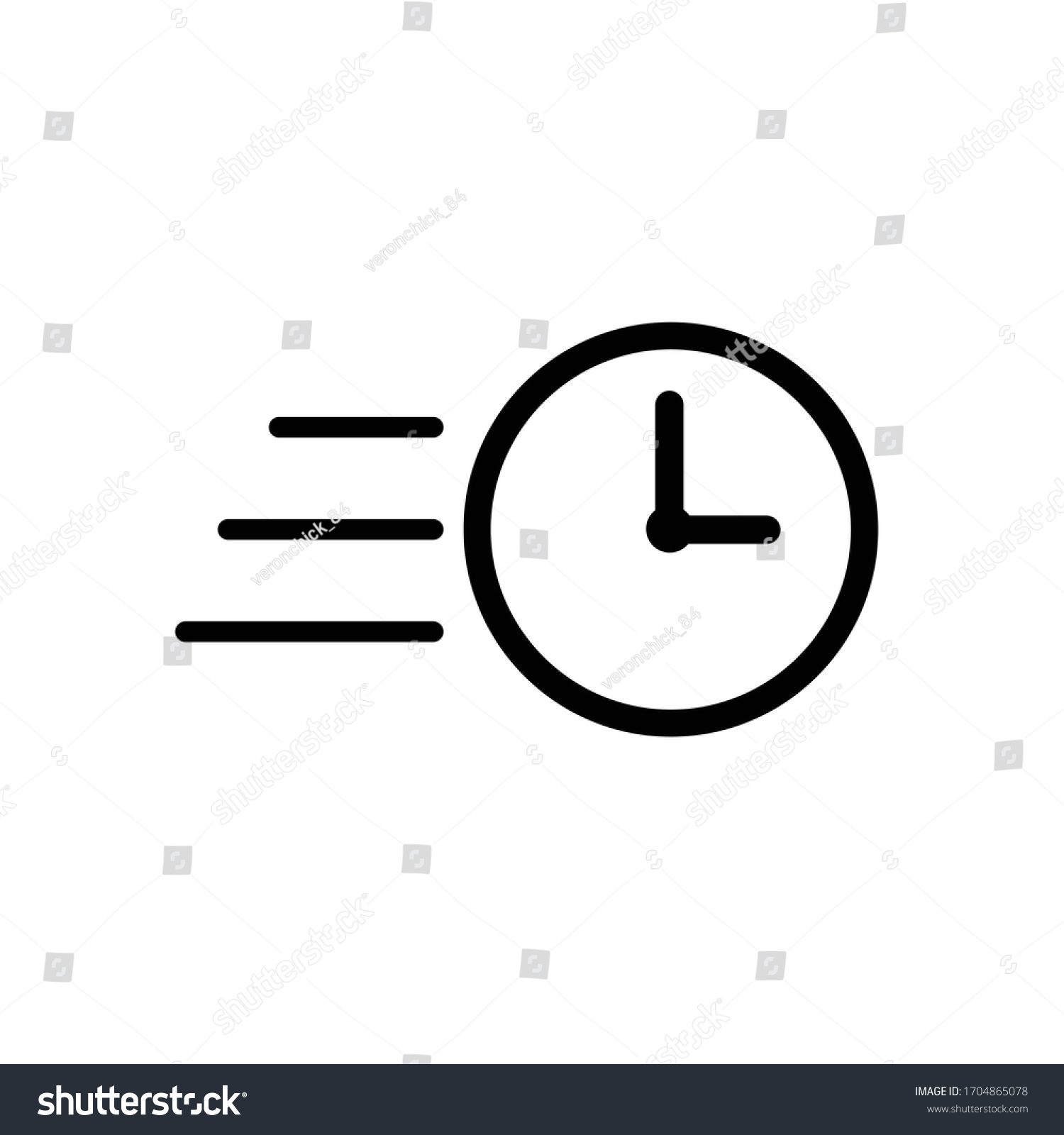 Clock White Vector Icon Time Speed Stock Vector (Royalty Free ...