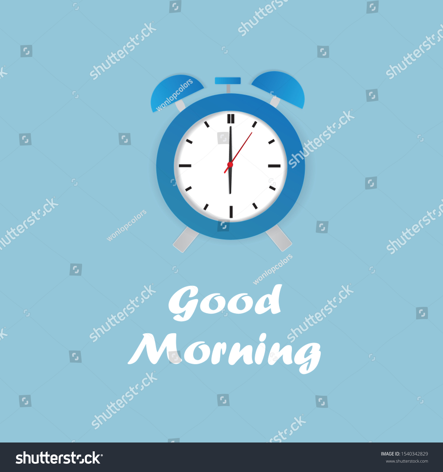 Clock Good Morning Concept Clock Face Stock Vector (Royalty Free ...