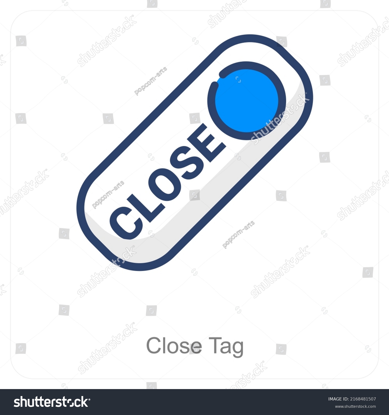 Close Tag Label Icon Concept Stock Vector (Royalty Free) 2168481507 ...