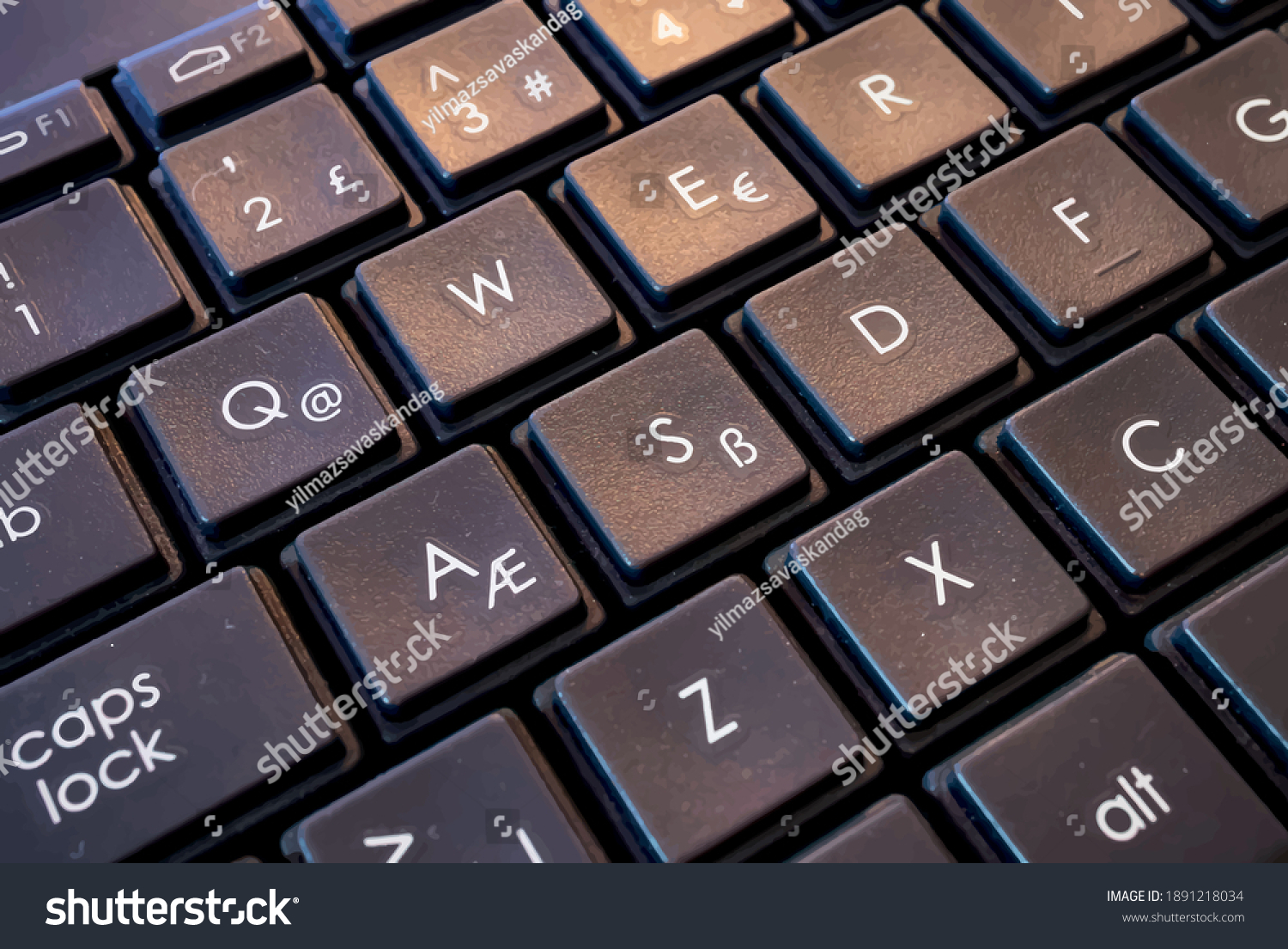 Close Keyboard Keys Stock Vector (Royalty Free) 1891218034 | Shutterstock