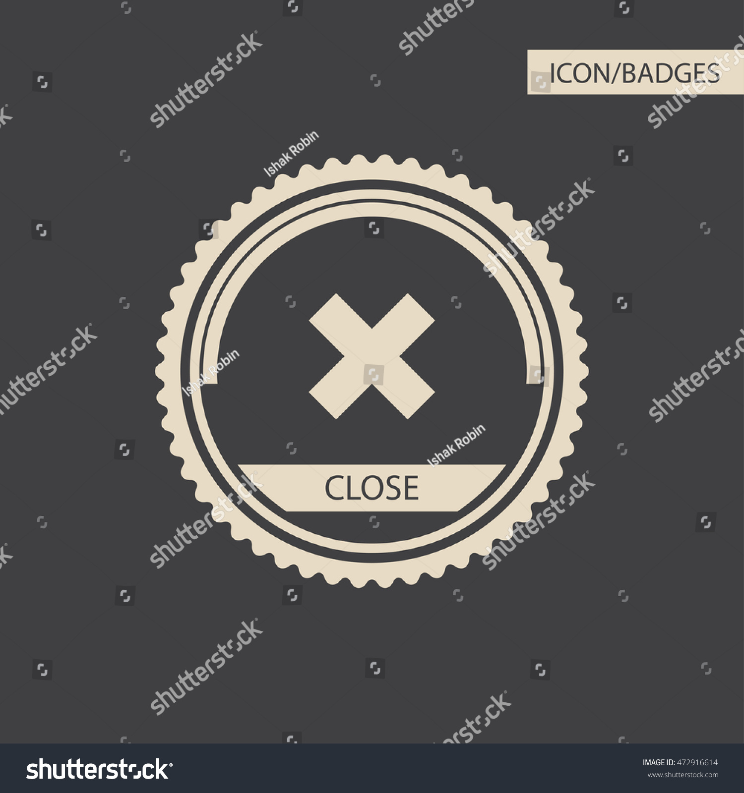 Close Web Iconstickerbadge Stock Vector (Royalty Free) 472916614 ...