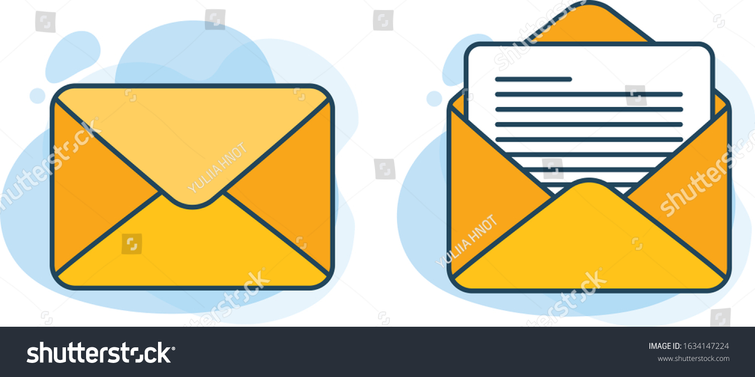 Closed Open Envelopes White Sheet Stock Vector (Royalty Free ...