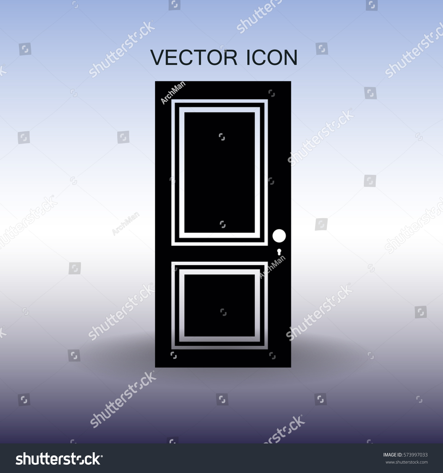 Closed Door Vector Illustration Stock Vector (Royalty Free) 573997033 ...