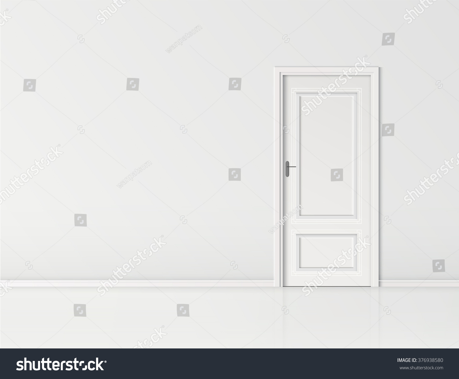 Closed Door Frame Isolated On Background Stock Vector (Royalty Free ...