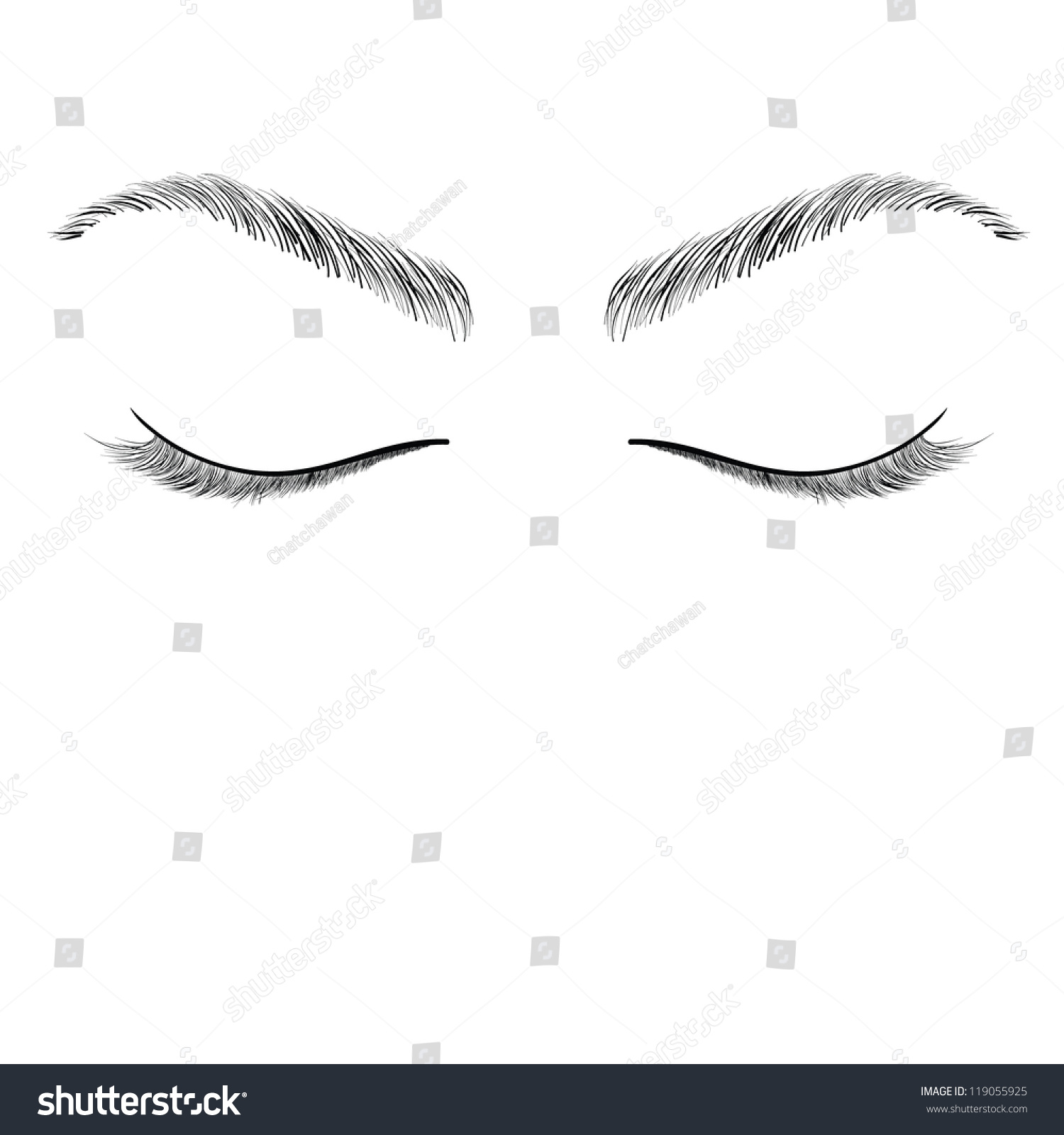 Closed Eyes Face Drawing